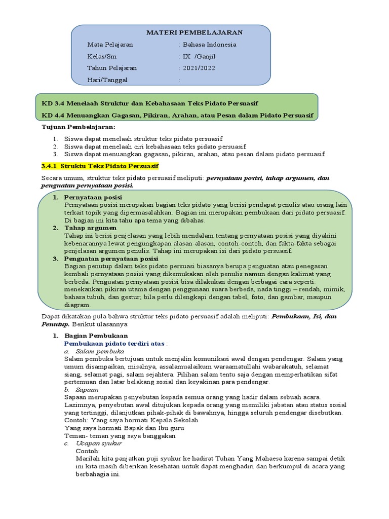 Materi KD 3. 4 & 4. 4 Baru | PDF