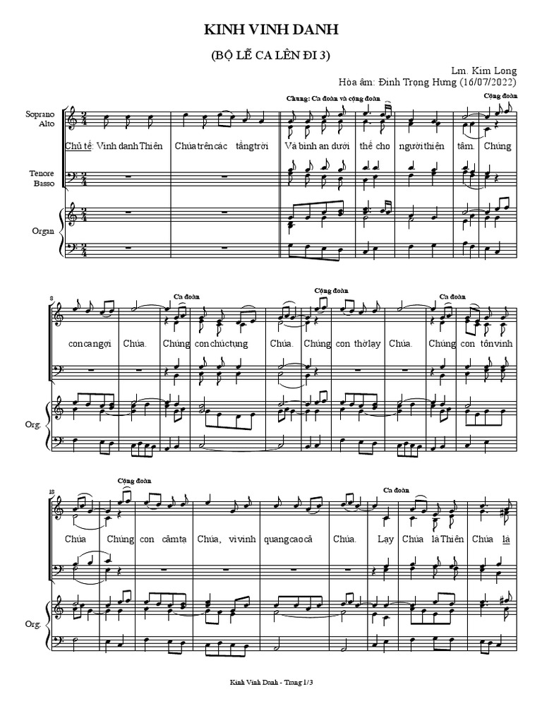 Kinh Vinh Danh | PDF