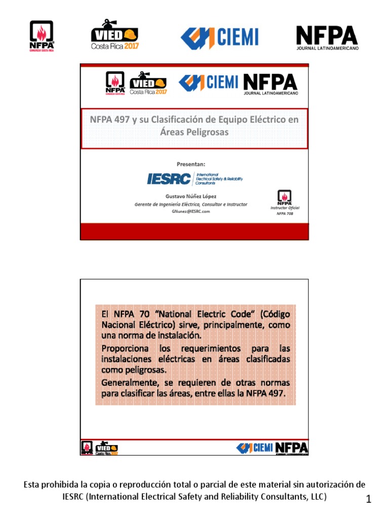 11 - NFPA 497 y Su Clasificacion de Equipo Electrico en Areas ...