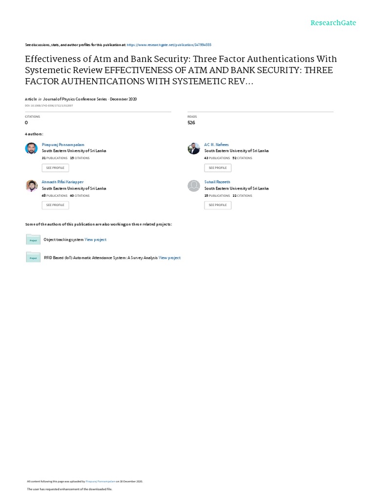 Effectiveness of ATM Machine | PDF | Personal Identification Number | Automated Teller Machine