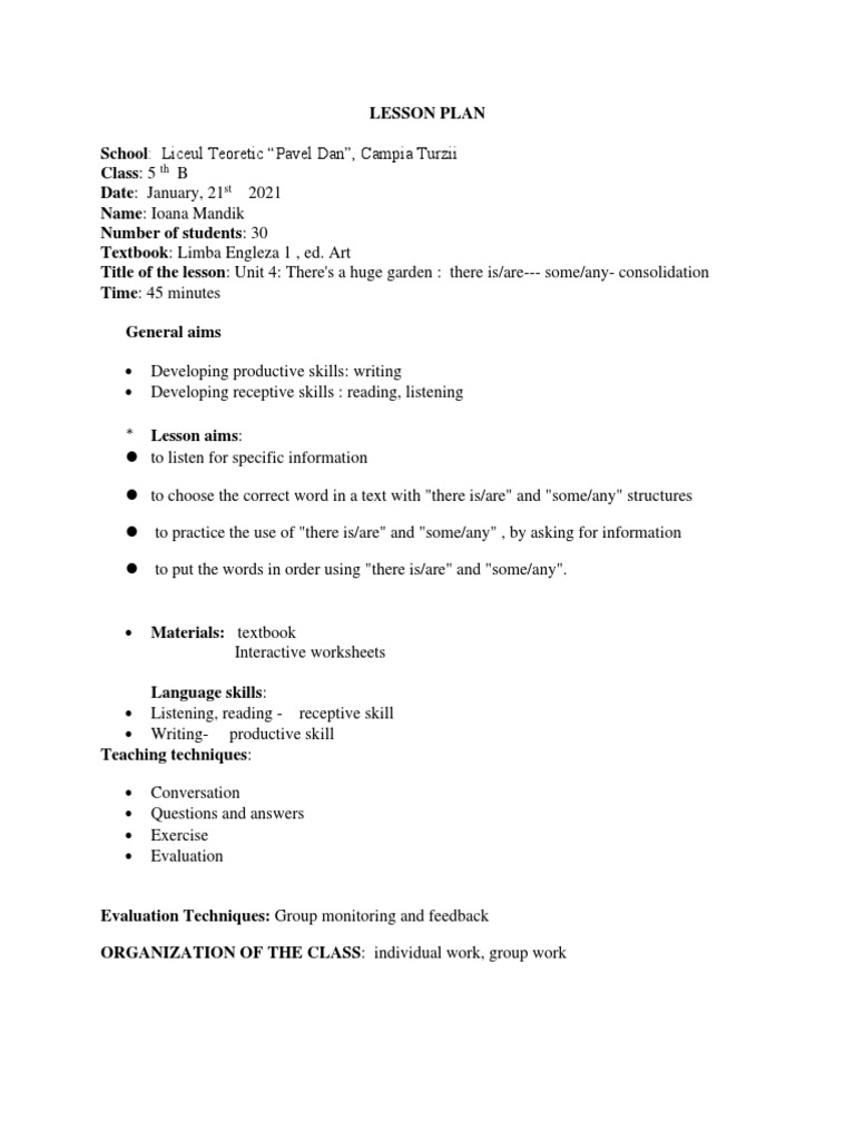 Lesson Plan 5B | PDF | Lesson Plan | Teachers