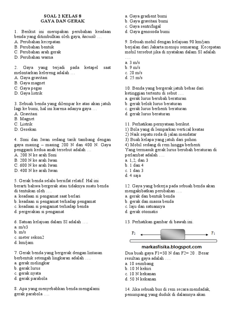 Bab 2 Gaya Dan Gerak | PDF