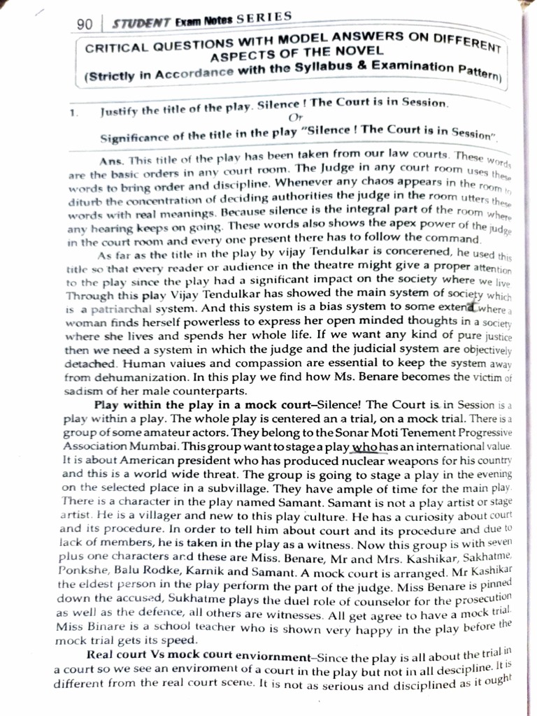 A Mock Trial Reveals Hidden Truths: An Analysis of the Play 'Silence ...