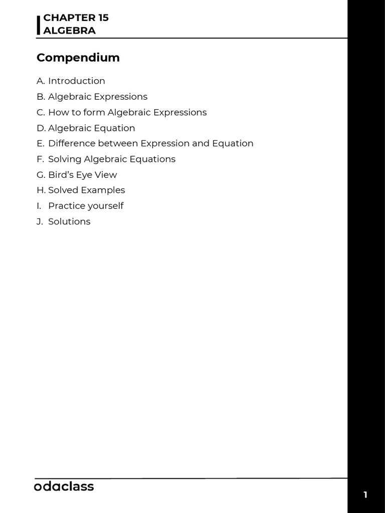 Compendium: Algebra | PDF | Equations | Variable (Mathematics)