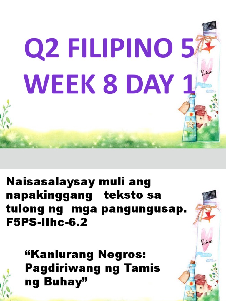 q2 Week 8 Filipino 5 Day 1-5 | PDF