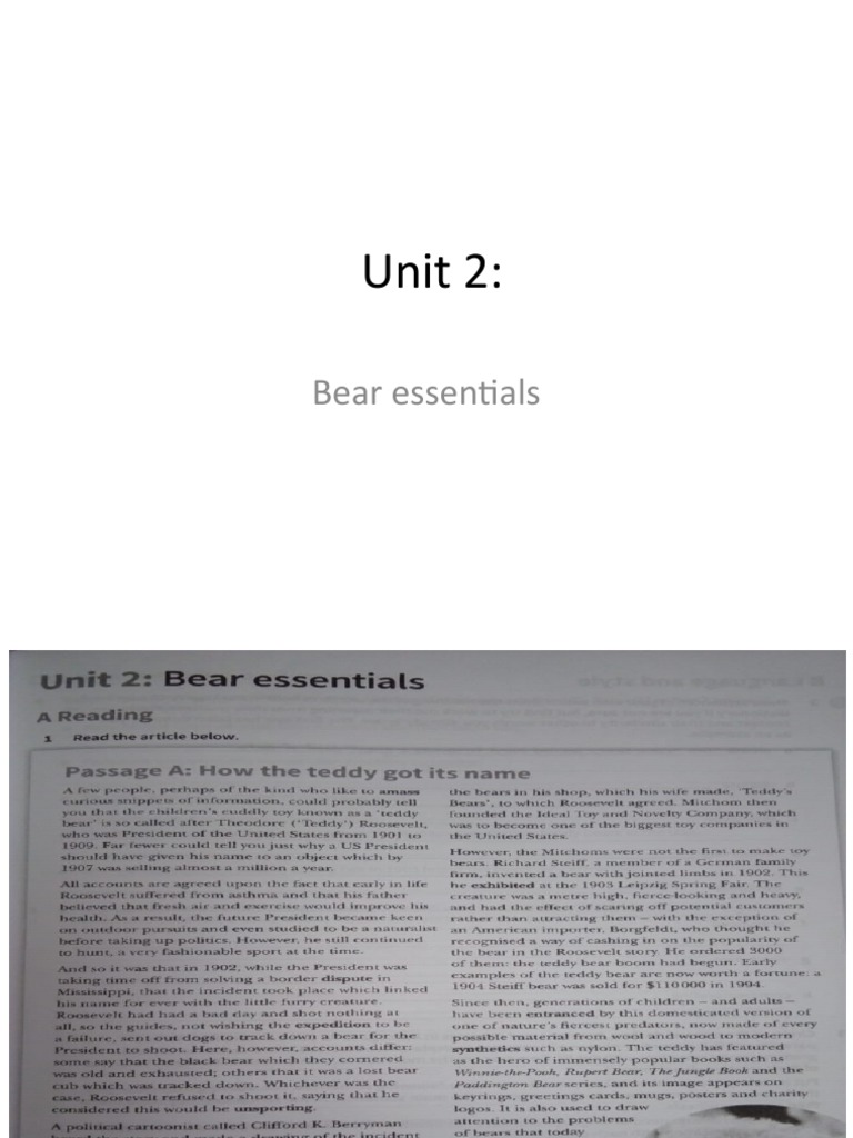 Bear Essentials Unit 2 | PDF