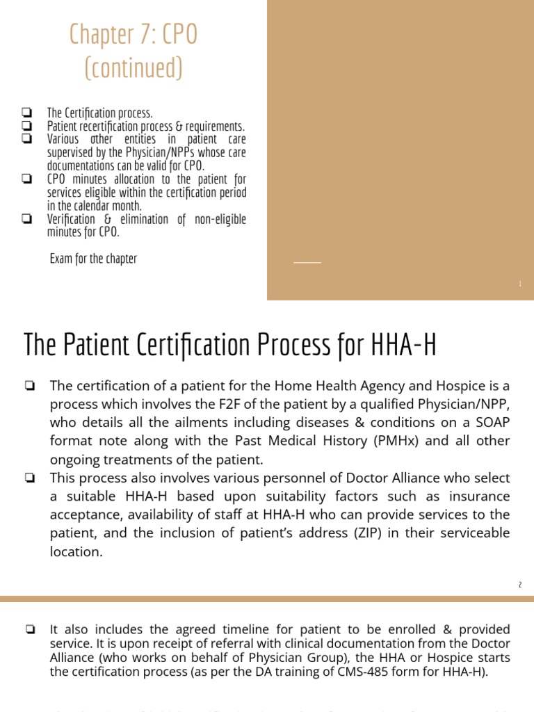 Chapter 7: CPO (Continued) | PDF | Patient | Physician