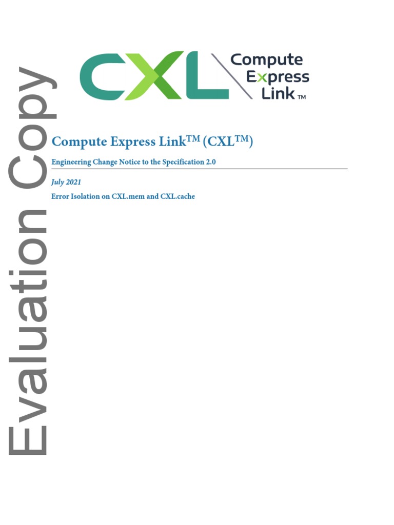 Compute Express Link (CXL) : TM TM | PDF | Computing | Computer Engineering