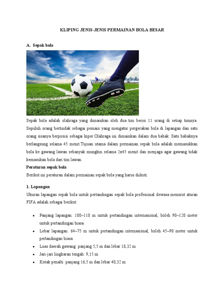Kliping Bola Besar | PDF