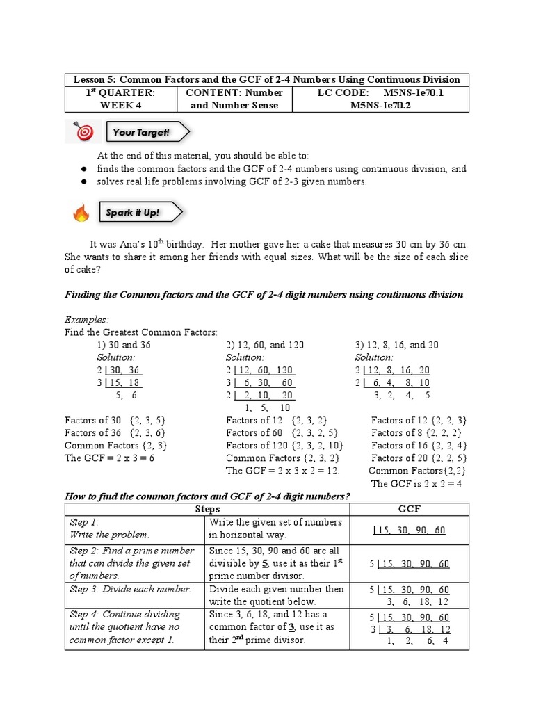 2.4a-SLM-Math05-Q1-W04-L5 | PDF | Discrete Mathematics | Number Theory