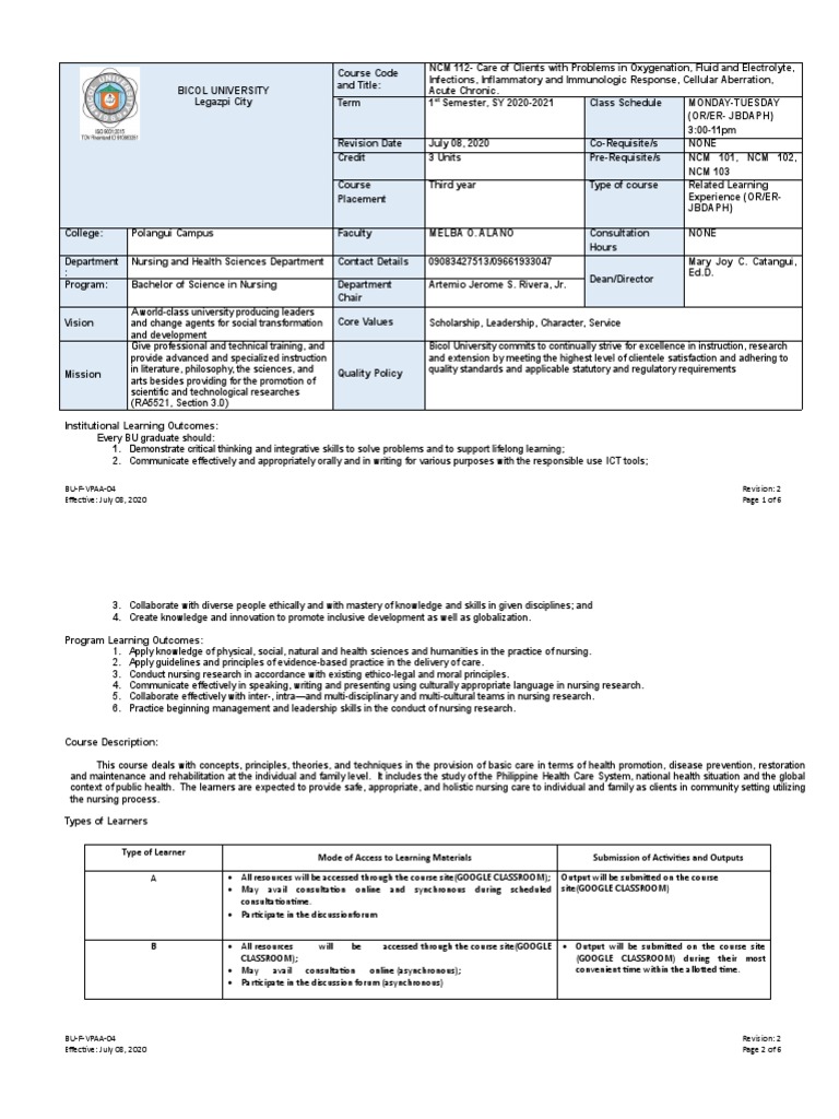 Clinical Focus MAM Melba Alano NCM 112 | PDF | Nursing | Surgery