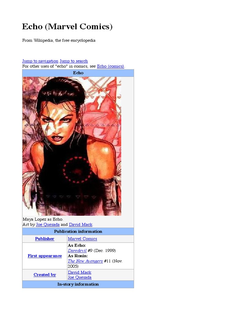 Echo (Marvel Comics) : From Wikipedia, The Free Encyclopedia | PDF ...