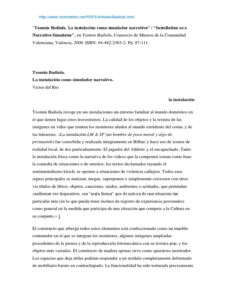 Instalaciones Narrativas de Badiola | PDF | Escultura | Diseño