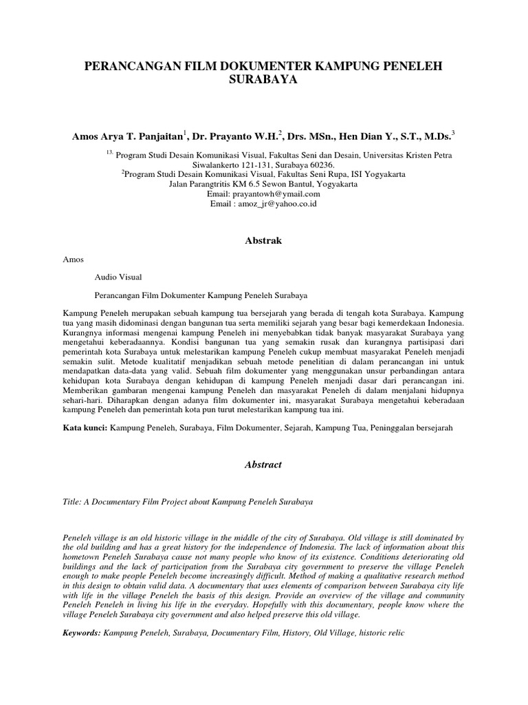 ID Perancangan Film Dokumenter Kampung Pene | PDF