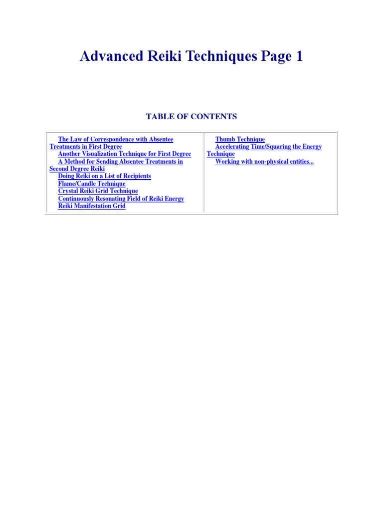 Advanced Reiki Techniques | PDF | Reiki | Mind