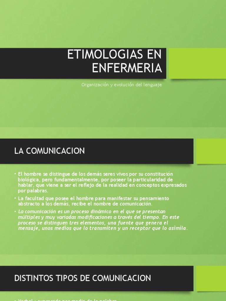 ETIMOLOGIAS EN ENFERMERIA | PDF | Comunicación | Pensamiento