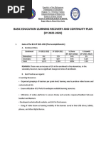 Basic Education Recovery Plan 2022-23 | PDF | Educational Assessment ...