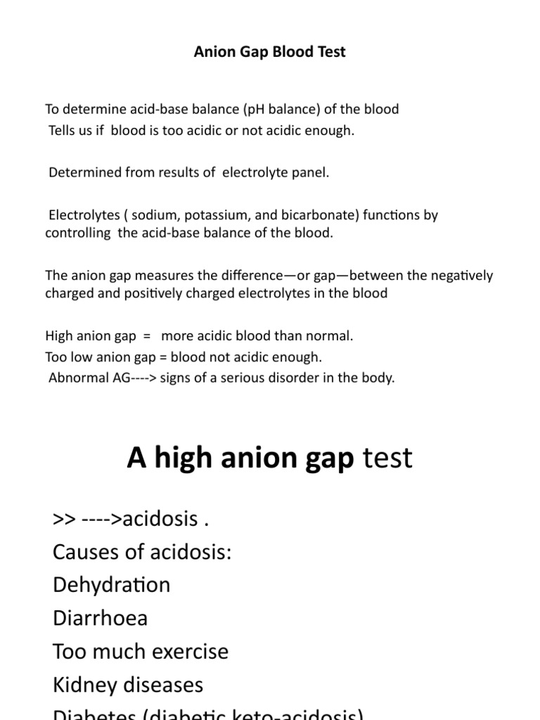 Anion Gap Blood Test Results Explained Demystifying
