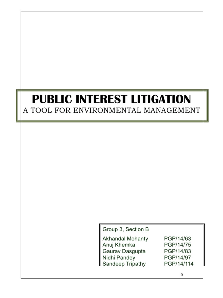 PIL As A Tool To Solve Environmental Problems | PDF | Pollution ...