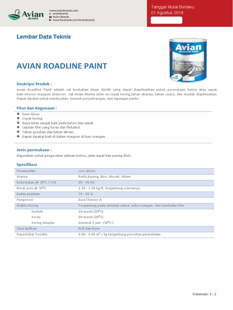 Avian Road Line Paint | PDF