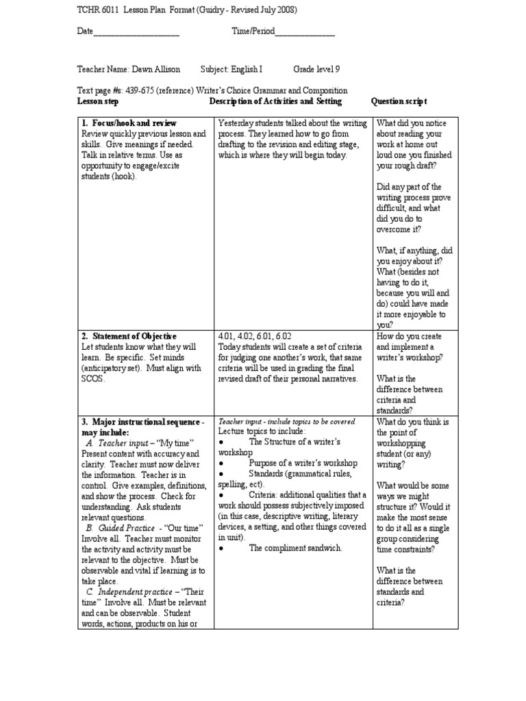 CNF Lesson Plan 55.odt | PDF | Lesson Plan | Linguistics