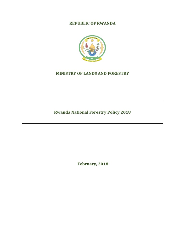 Rwanda National Forestry Policy 2018 Pdf Sustainability Forestry