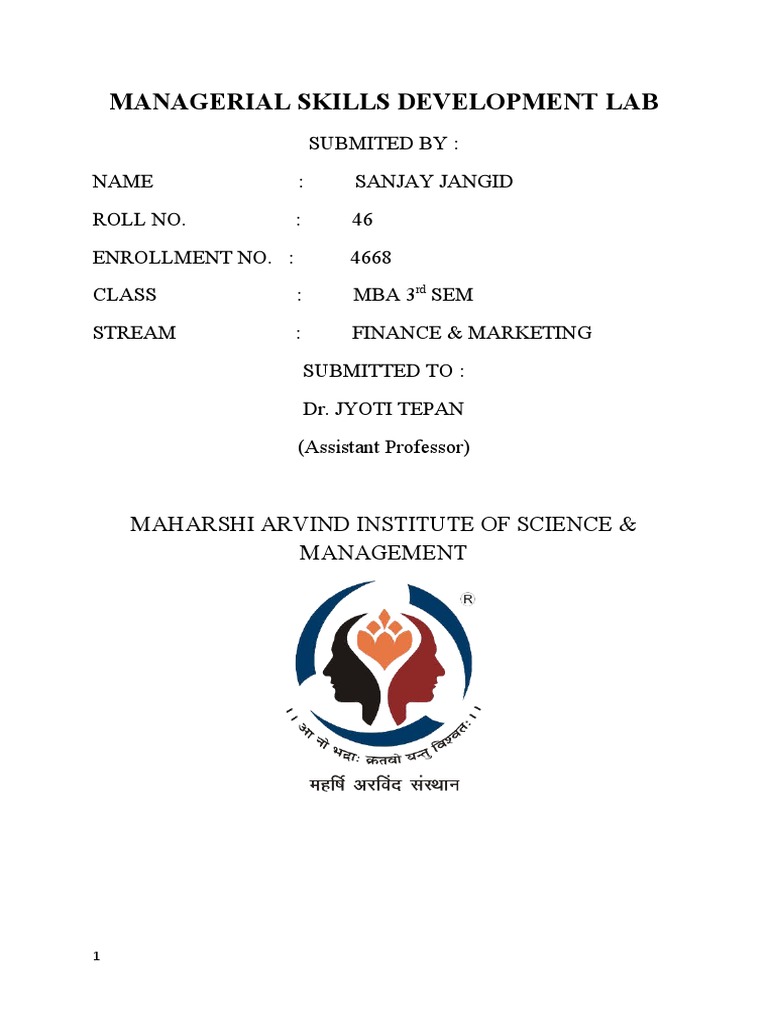 Managerial Skills Development Lab PSM | PDF | Media (Communication) | Information