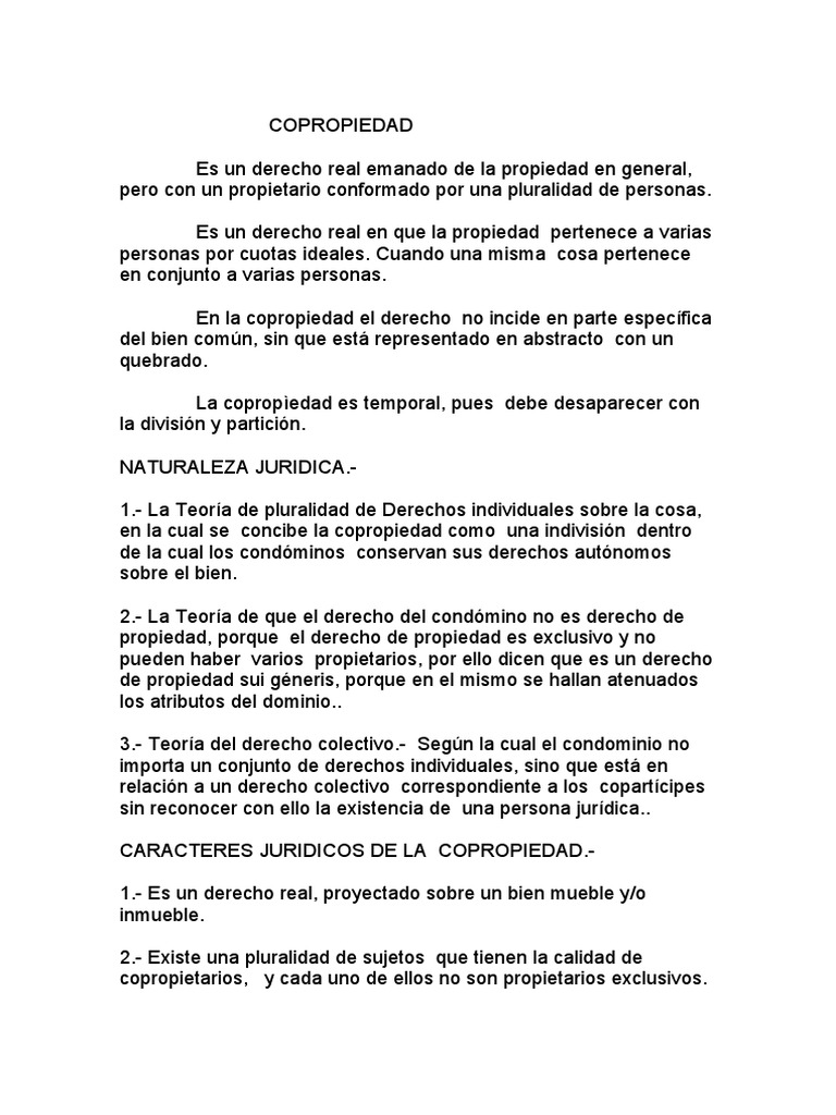Copropiedad y Derechos | PDF | Condominio | Propiedad
