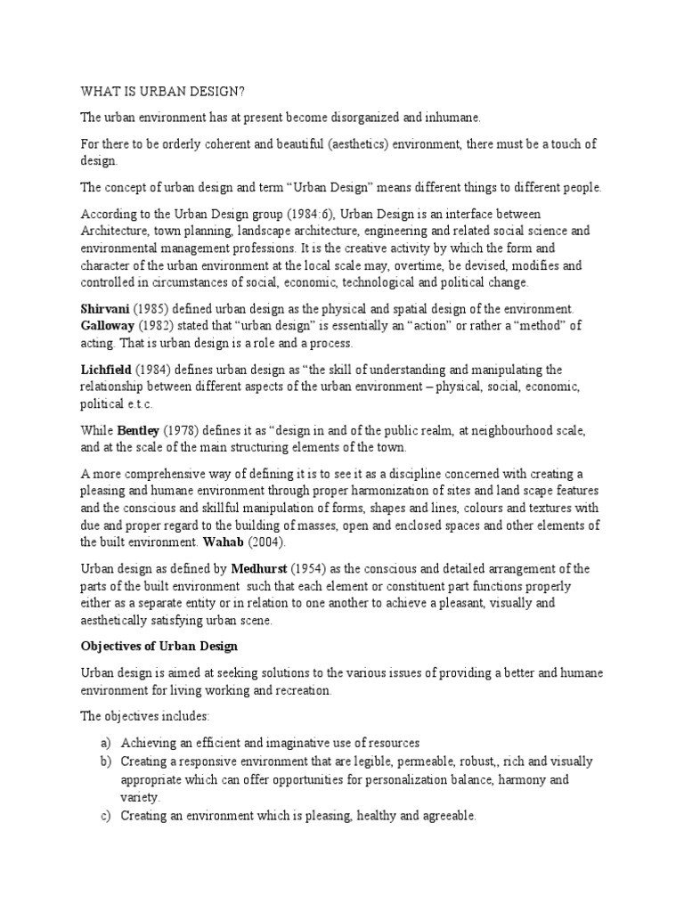 .Urp 203 Note 2022 - 1642405559000 | PDF | Urban Design | Conservation Biology