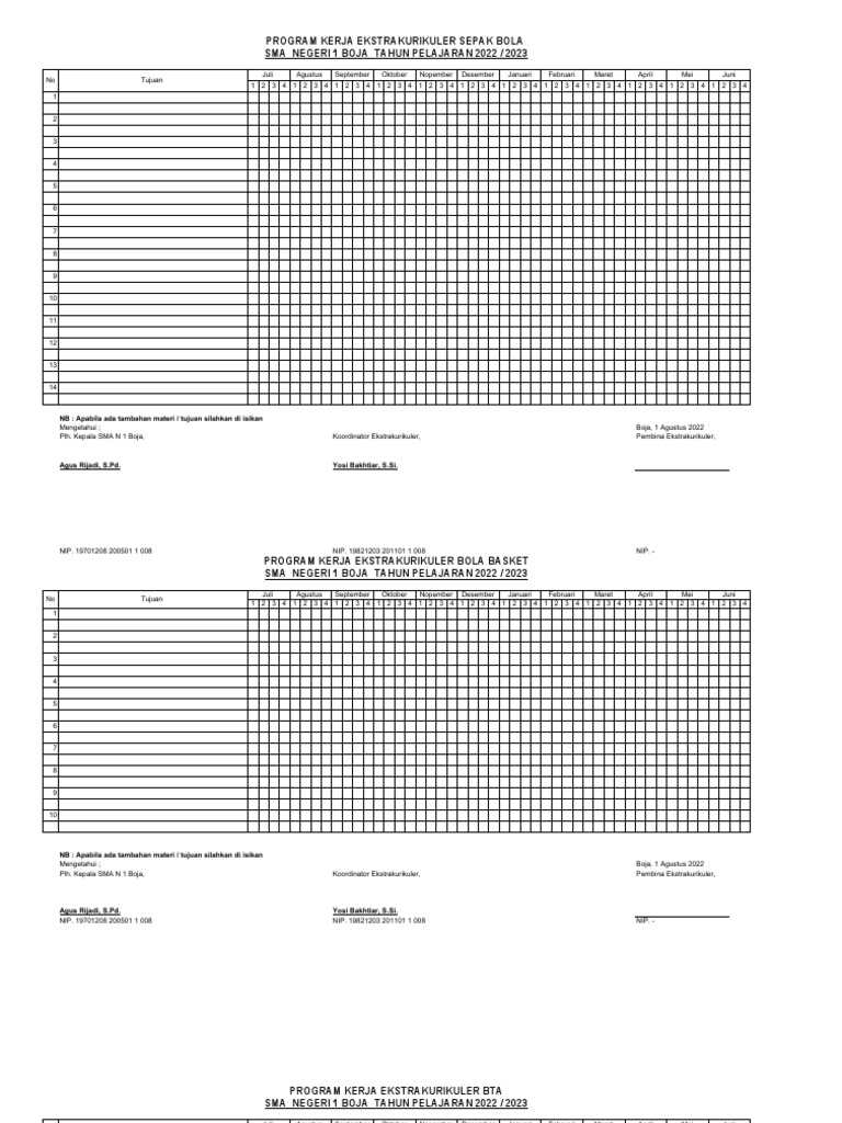 PMR-PROGRAM - KERJA - Ekskul 2022-2023 | PDF