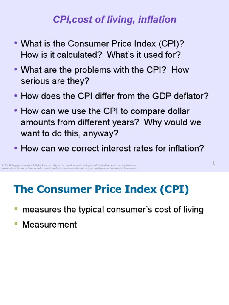 CPI | PDF | Cost Of Living | Consumer Price Index