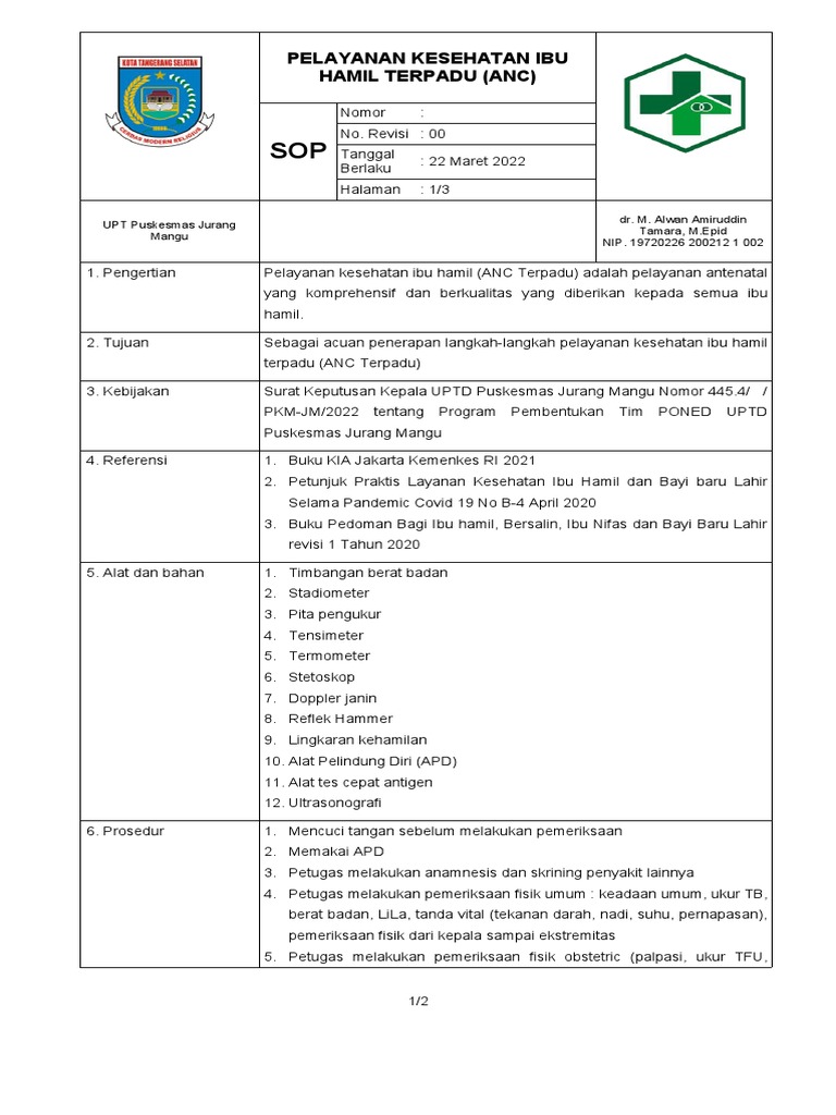Sop Anc Terpadu | PDF