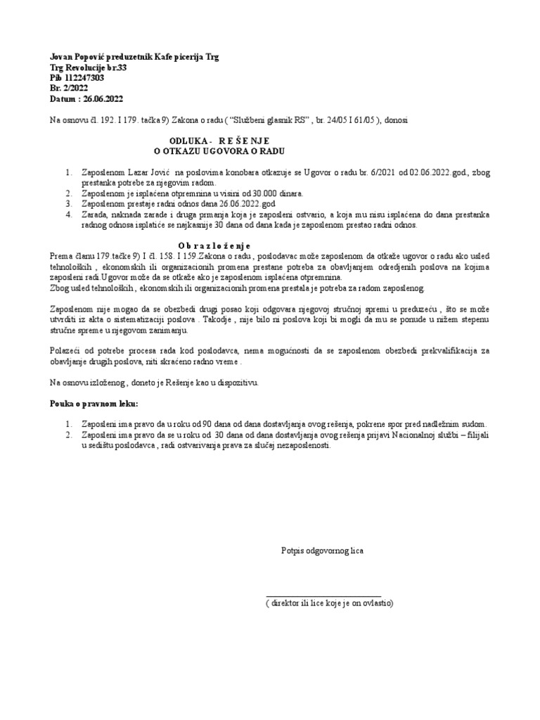 Otkaz Tehnoloski Visak | PDF