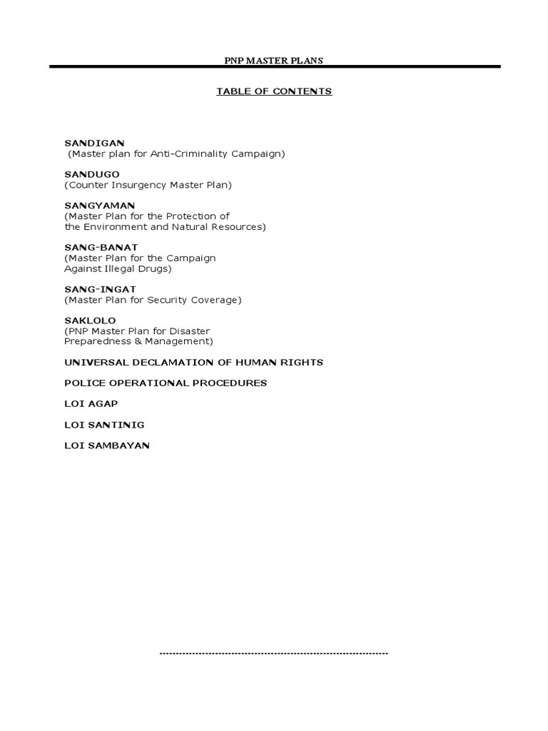PNP Masterplans | PDF | Police | Insurgency