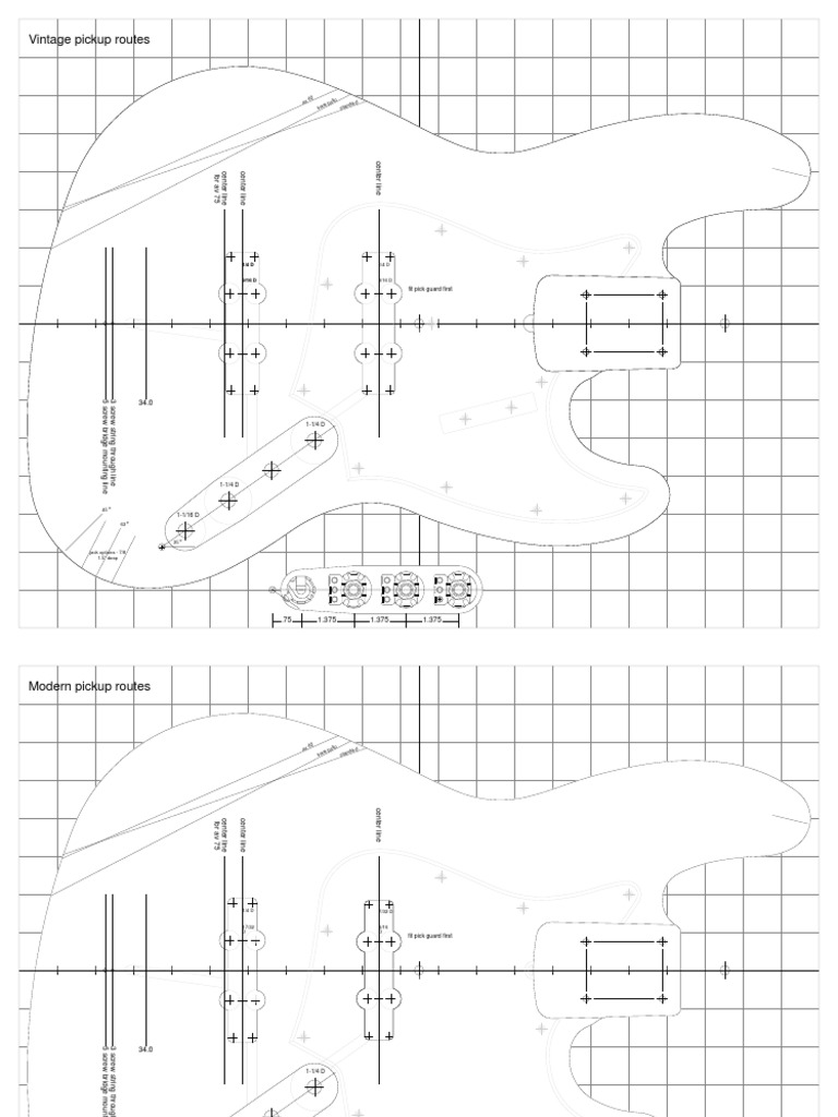 fender-jazz-bass-templates | PDF | Music Technology | Musical Instruments