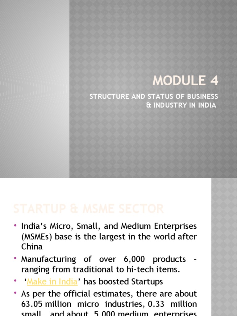 Structure and Status of Business & Industry in India | PDF ...
