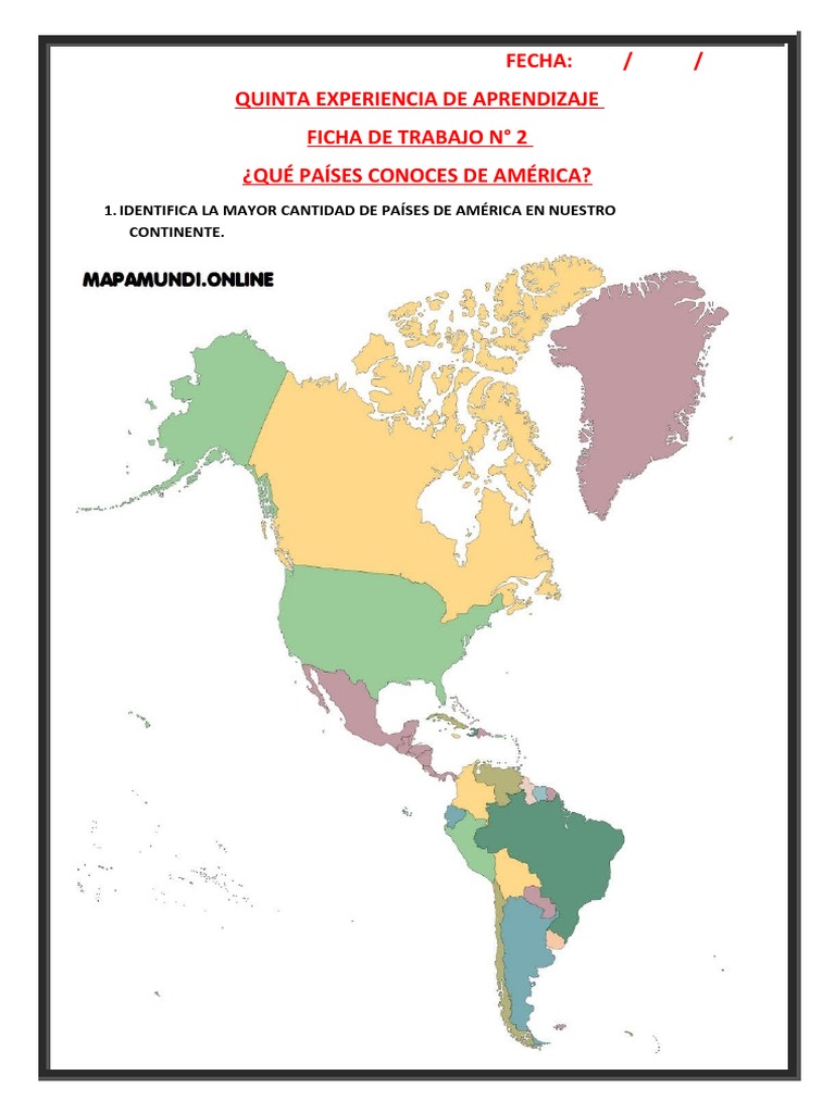 Ficha 2 Que Paises Conoces | PDF