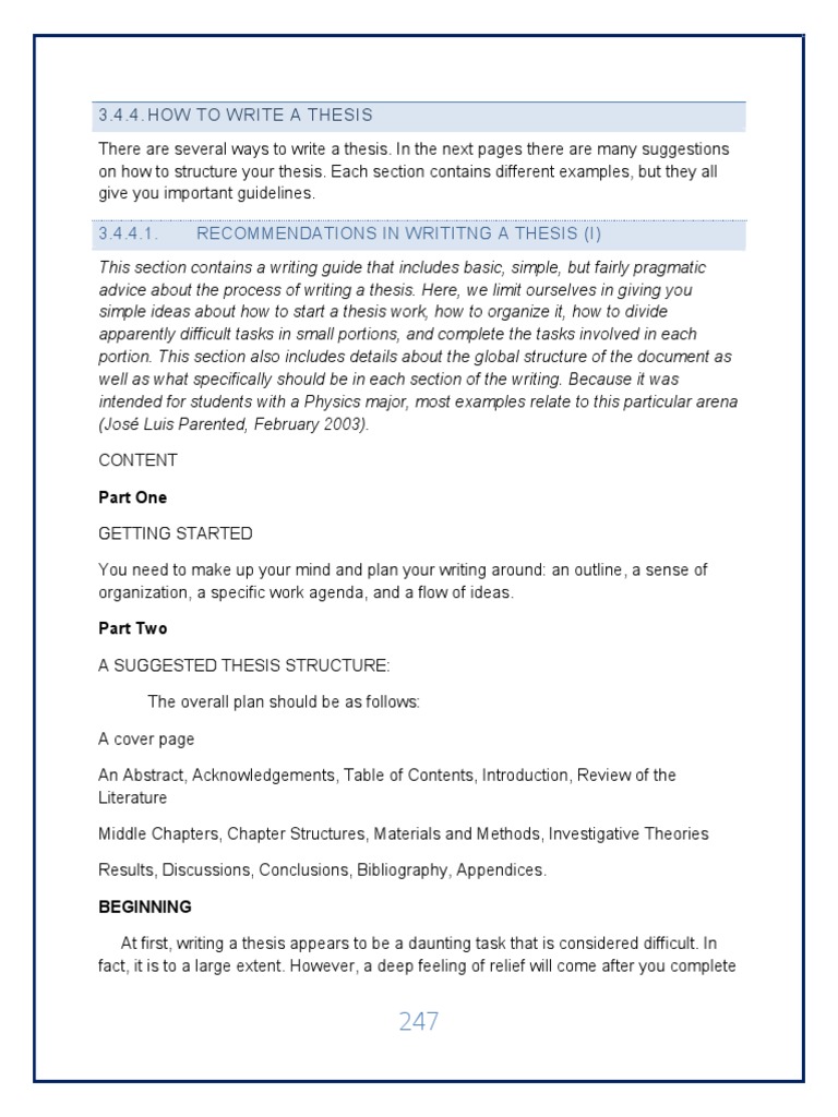 How To Write A Thesis - AIU | PDF | Thesis | Theory