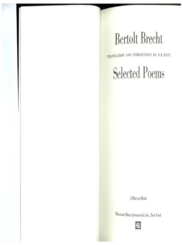 Bertolt Brecht - Selected Poems | PDF