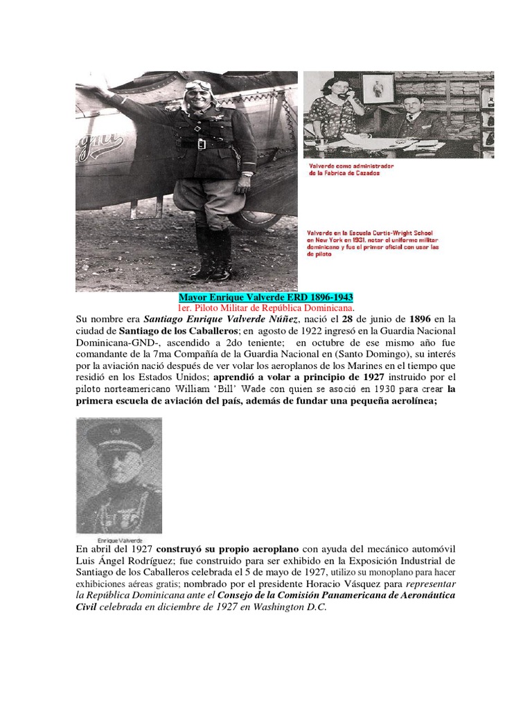 Biografia Del Mayor Pil. Enrique Valverde EN. | PDF | República ...
