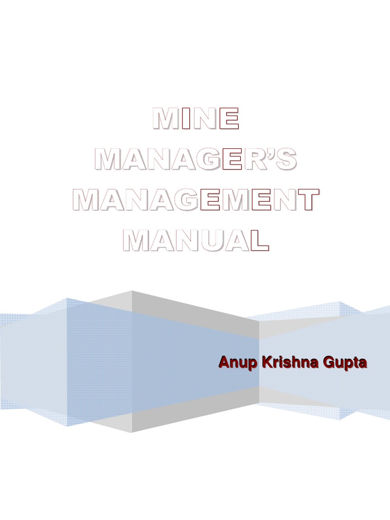 1 Mine Managers Management Manual | PDF | Human Resources | Coal Mining