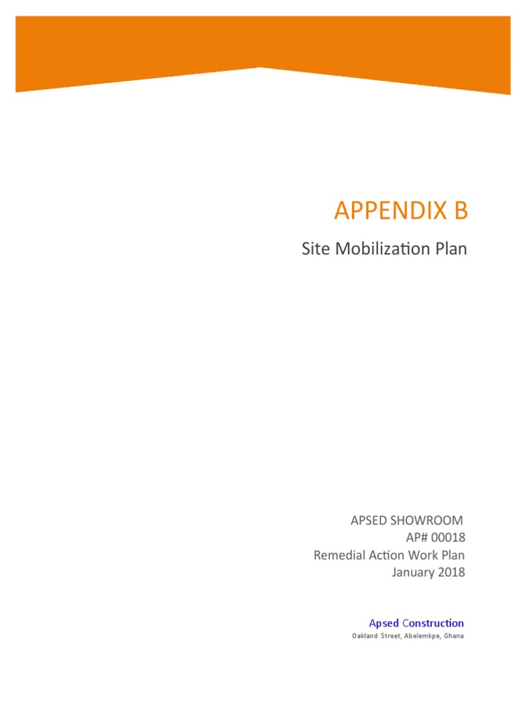 Site Mobilization Plan | PDF