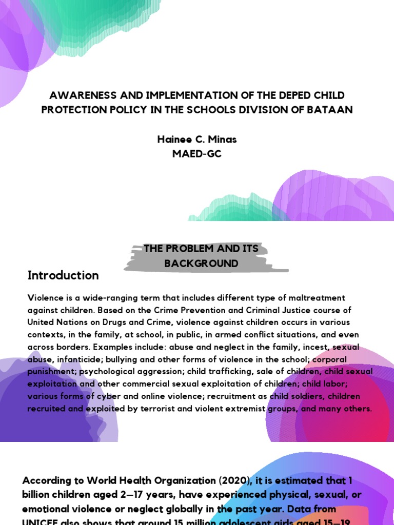 Awareness and Implementation of The Deped Child Protection Policy in The Schools Division of ...