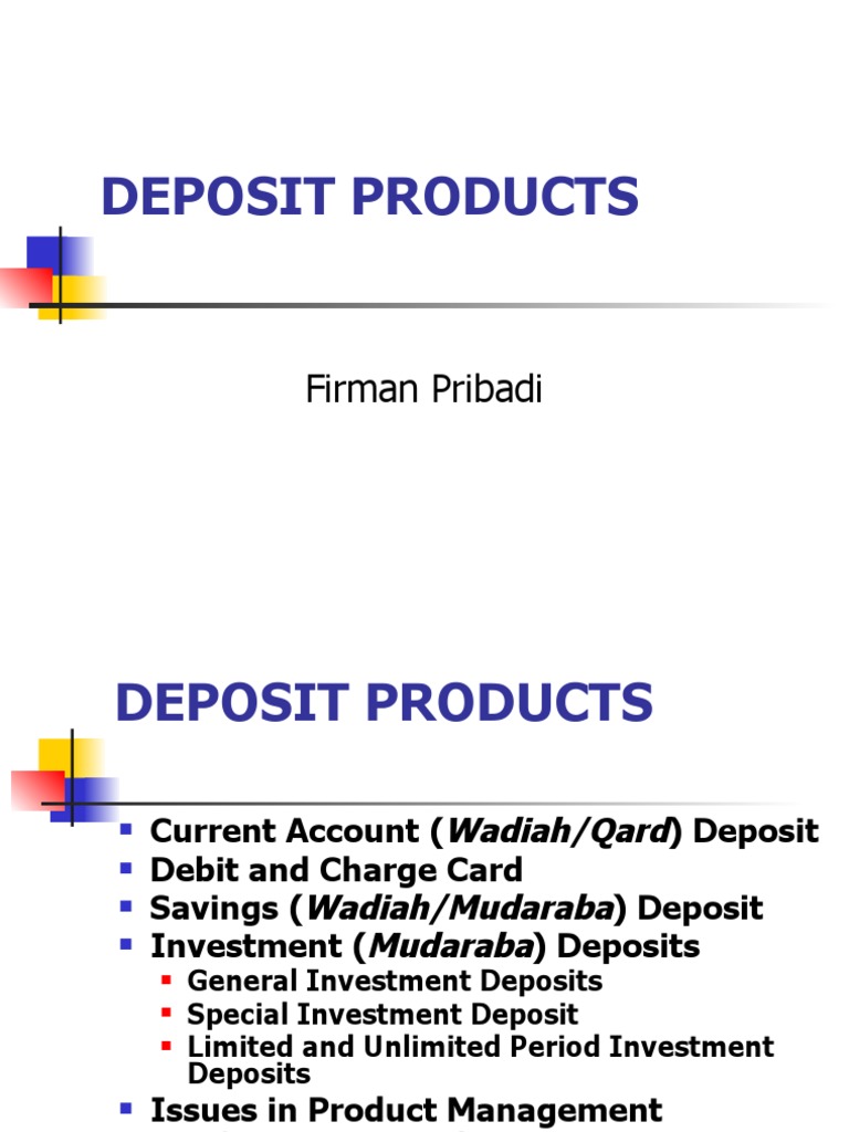 An Overview of Common Deposit Products Offered by Islamic Banks | PDF ...