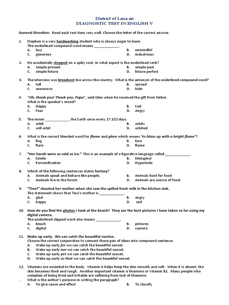 English Test Review | PDF | Atmosphere | Planets