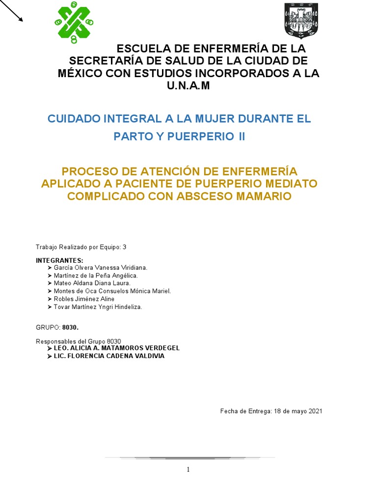 Manejo del Absceso Mamario en Puerperio | PDF | Pecho | Lactancia