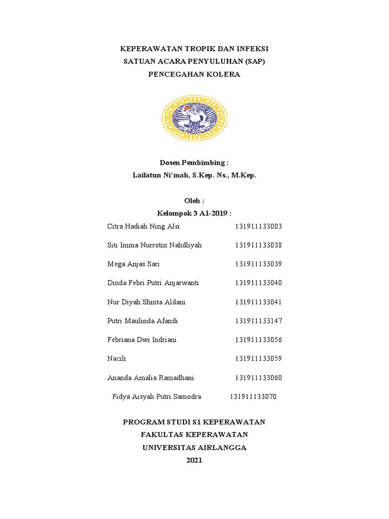 Edukasi Kolera untuk Remaja-Dewasa | PDF