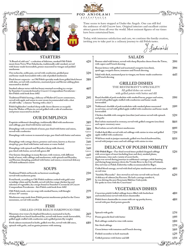 Traditional Polish Cuisine Menu | PDF | Dumpling | Pickling