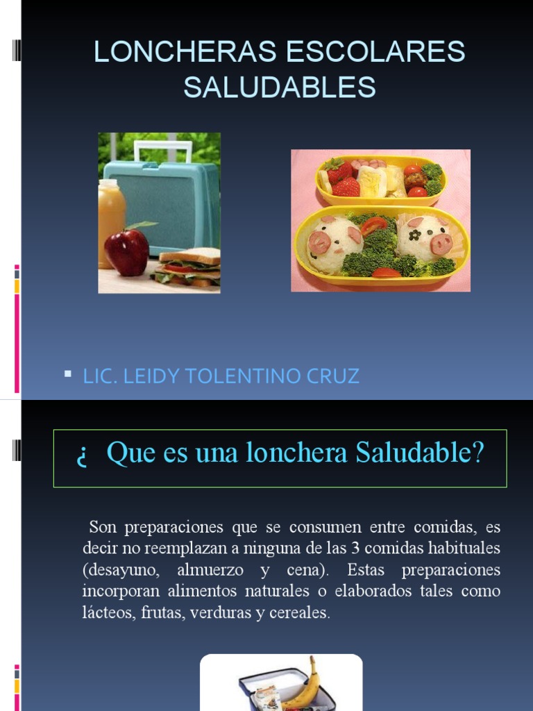 Lonchera Escolares Exposicion | PDF | Alimentos | Nutrición