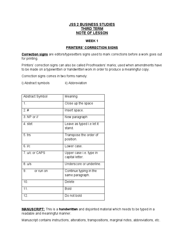 Jss 2 Business Studies Third Term Note of Lesson | PDF Jss 2 Business Studies Third Term Note of Lesson | PDF